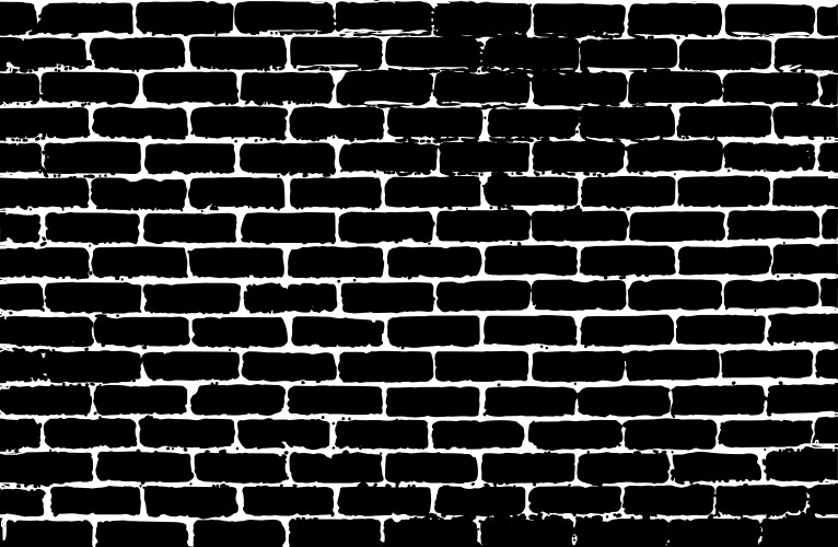 White chalk brick wall on a textured black Vector Image