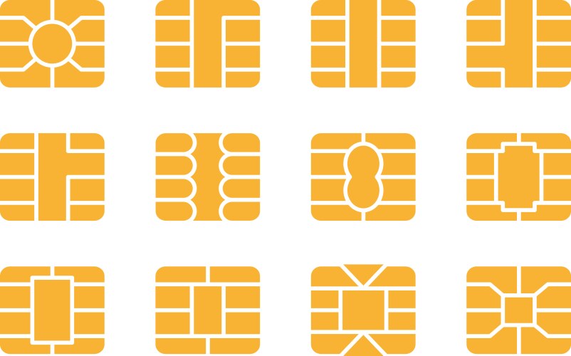 Emv chips for banking plastic card digital nfc Vector Image