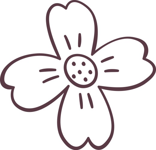 Flower head outline Royalty Free Vector Image - VectorStock