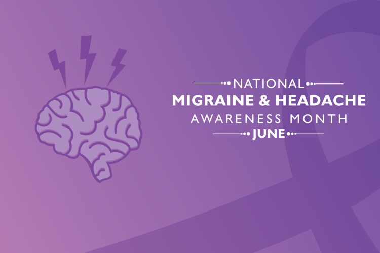 National migraine and headache awareness month Vector Image