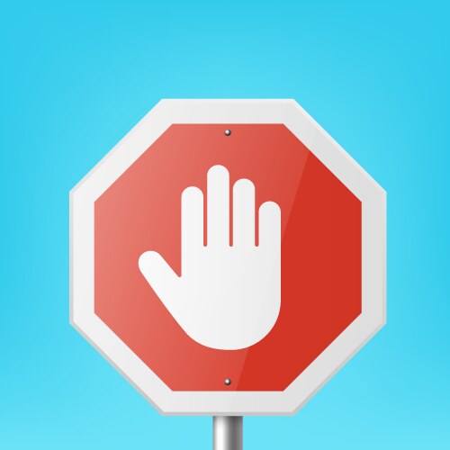 Red and white round prohibition sign icon Vector Image