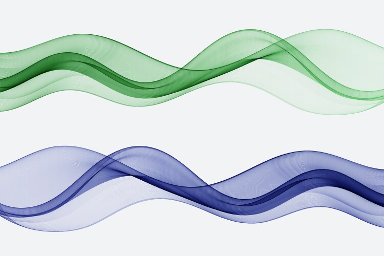 Abstract wave design element blue-green lines Vector Image