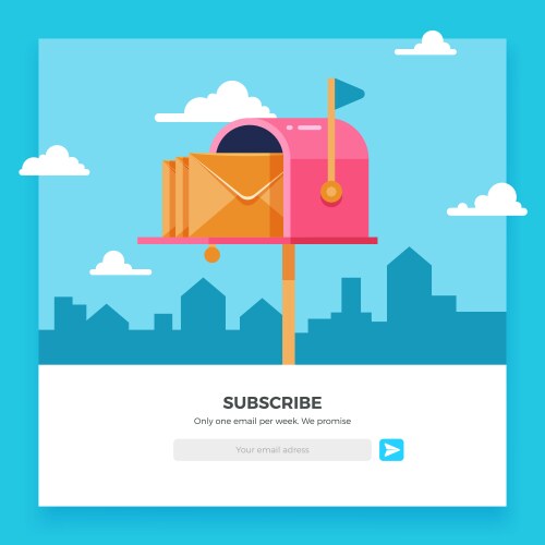 Subscribe to our newsletter cartoon banner news Vector Image