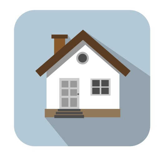 Cartoon house icon on white background Royalty Free Vector