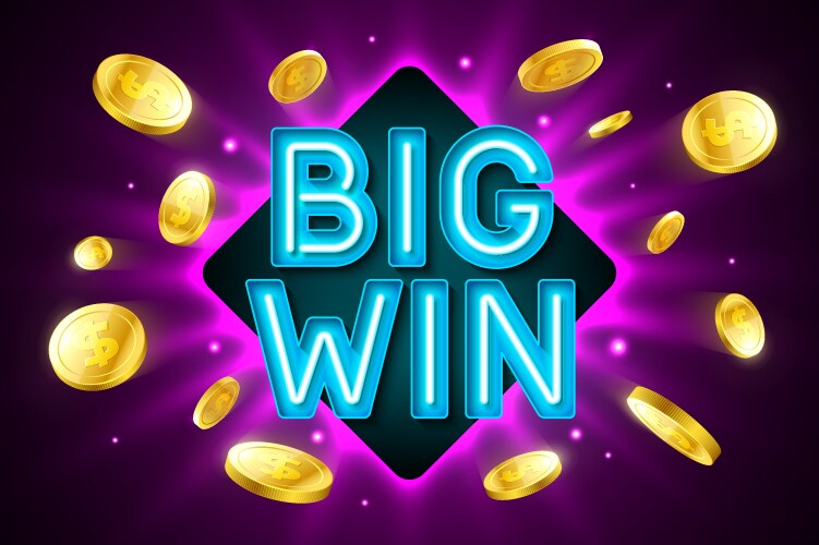 Big win banner background for lottery or casino Vector Image