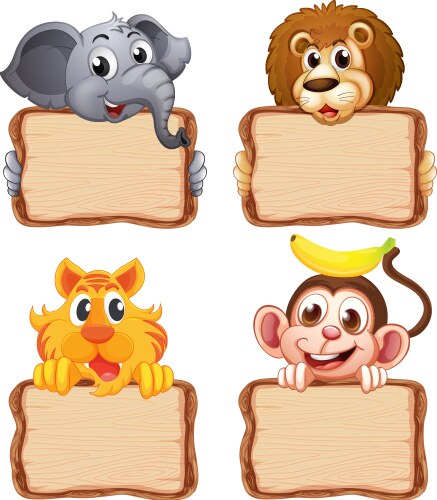 Border template design with cute animals Vector Image