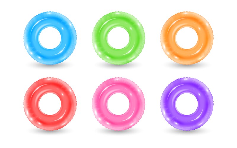 Top view collection of rubber rings Royalty Free Vector