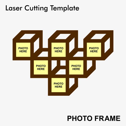 Geometric 3d looking laser cut photo frame Vector Image