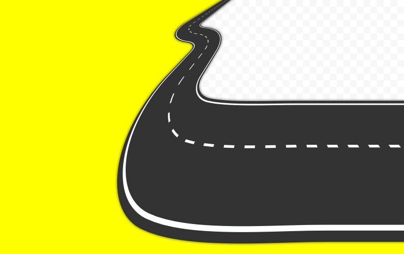 Curved road with markings Royalty Free Vector Image