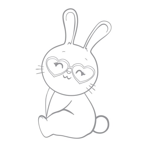 Trace and color cute easter rabbit worksheet Vector Image