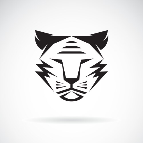 Black tiger design on white background wild Vector Image