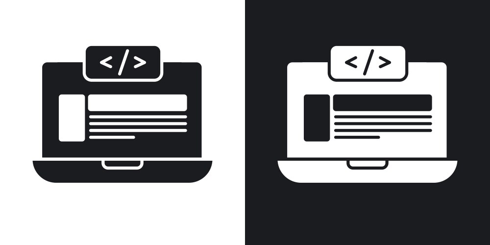 Front end icon set on white background Royalty Free Vector