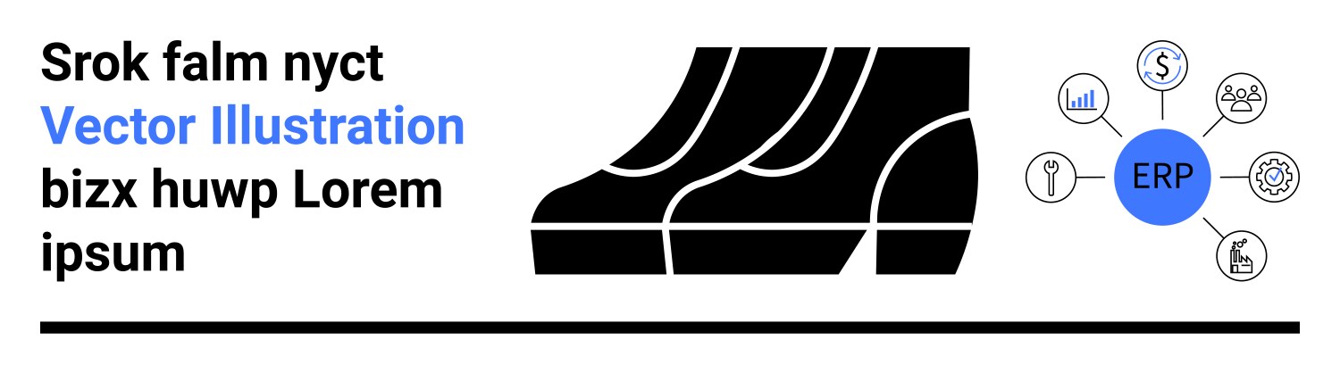 Erp system concept with process workflow Vector Image