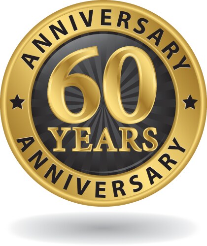 60 years happy birthday congratulations gold label