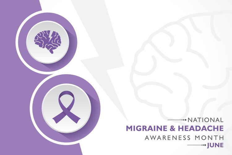 National migraine and headache awareness month Vector Image