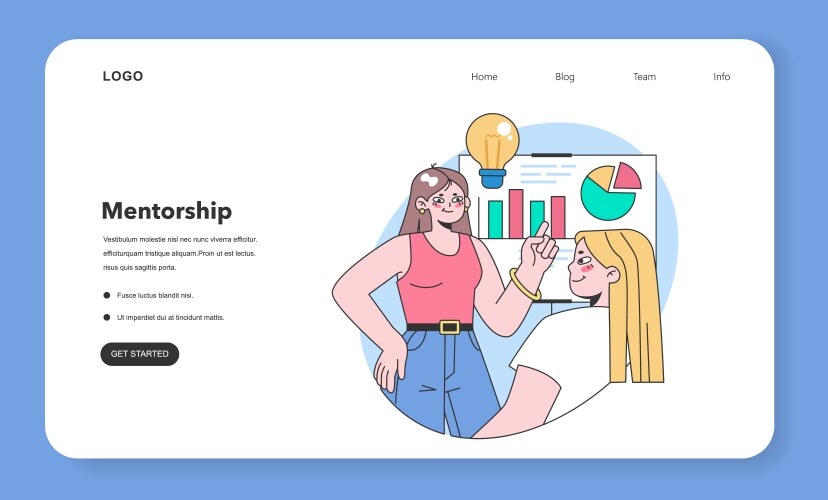 Brainstorming session concept flat Royalty Free Vector Image