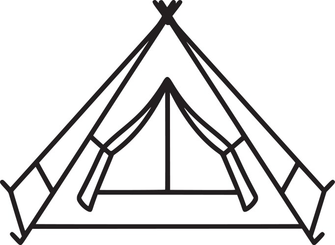 Camping tent svg silhouette Royalty Free Vector Image