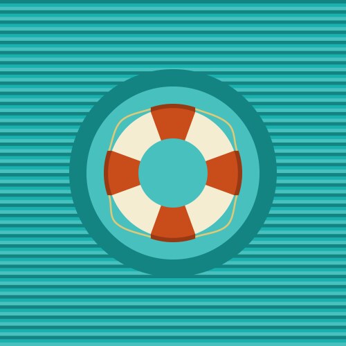 Nautical lifebuoy maritime safety badge logo Vector Image