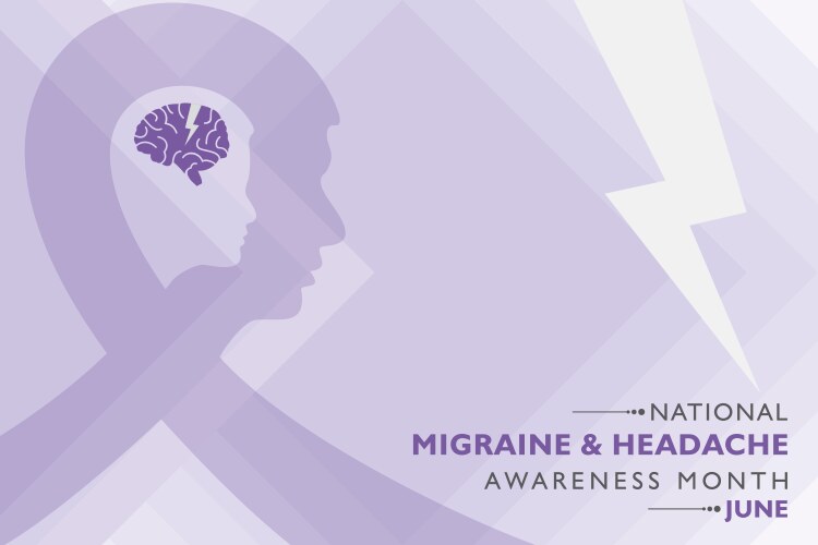National migraine and headache awareness month Vector Image
