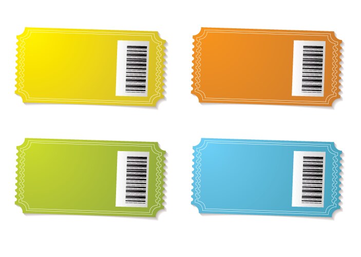 Set blank ticket template Royalty Free Vector Image