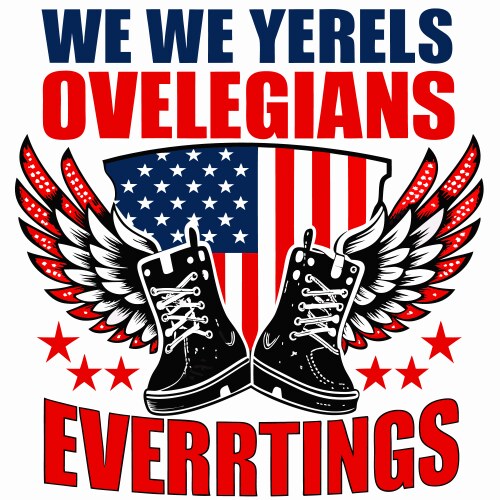 American veteran us maps boots and weapon Vector Image