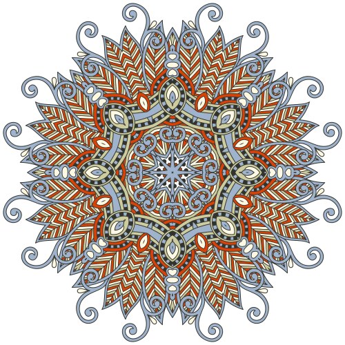 Round lace doily cutout paper pattern Royalty Free Vector