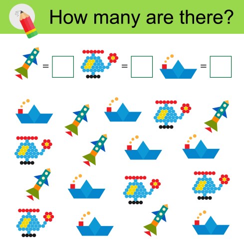 Math activity for kids developing numeracy Vector Image