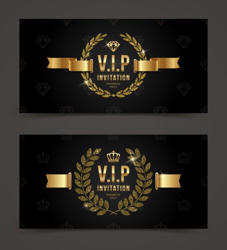 Vip glass label with golden crown Royalty Free Vector Image