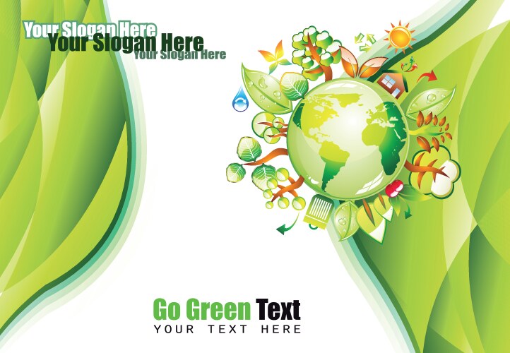 Green background with earth Royalty Free Vector Image