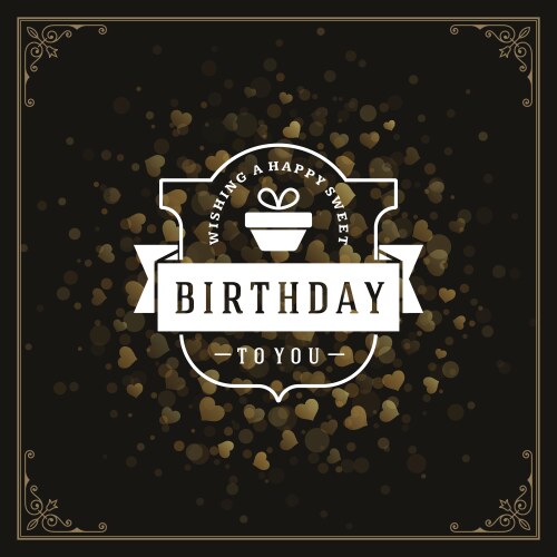 Birthday card design vintage style template Vector Image