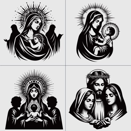 Mother of jesus virgin mary mother jesus blessed Vector Image