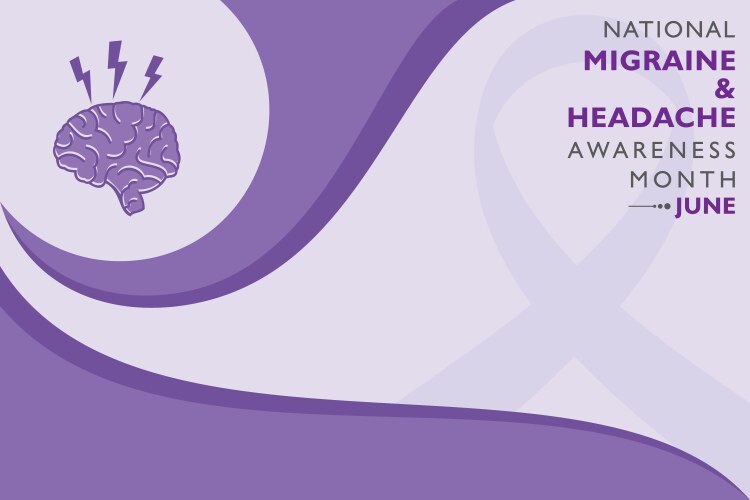 National migraine and headache awareness month Vector Image