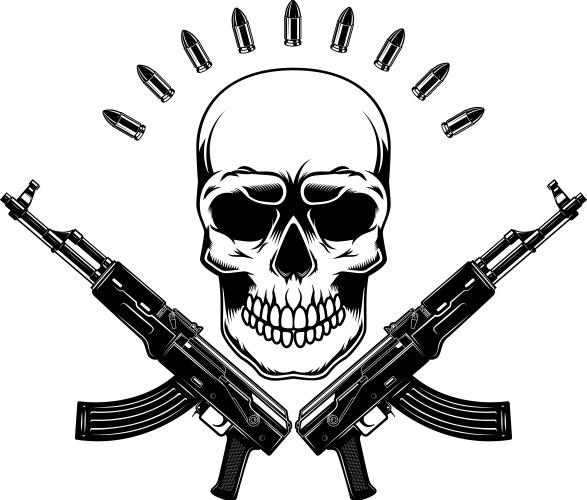 Vintage modern automatic assault rifle template Vector Image