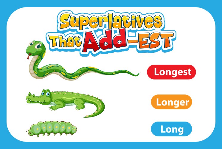 Opposite adjectives long and short Royalty Free Vector Image