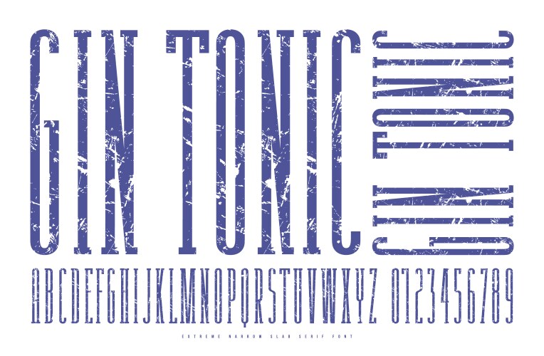 M letter condensed serif font set Royalty Free Vector Image