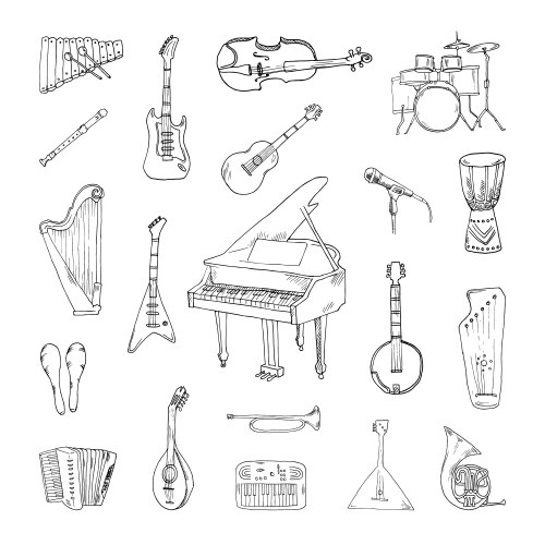 Musical elements set Royalty Free Vector Image