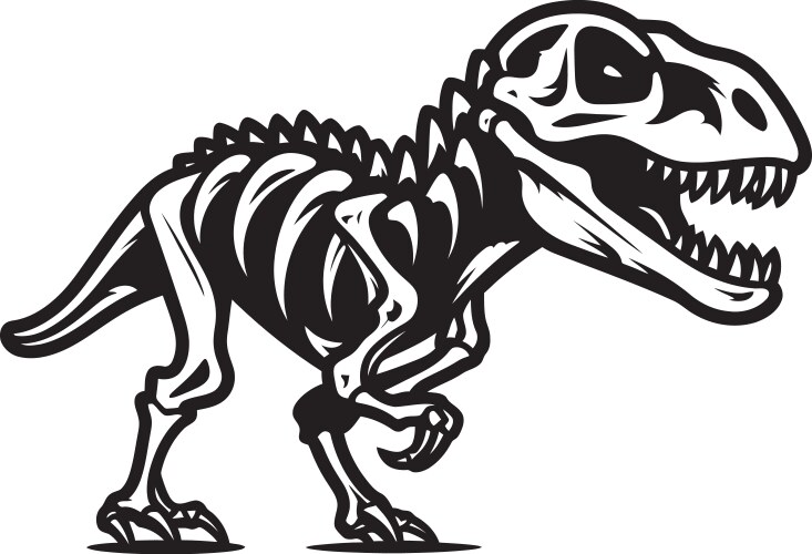 Primeval profile tyrannosaurus skeleton graphic Vector Image