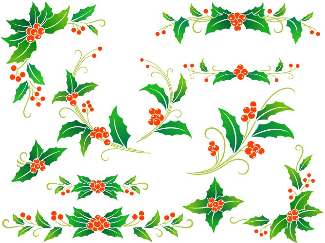 Free Christmas Holly Vector Images (over 1,300)