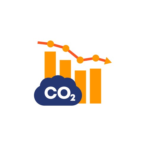 Co2 neutral icon set carbon gas emission Vector Image
