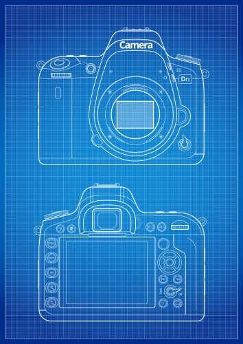 Dslr camera outline Royalty Free Vector Image - VectorStock