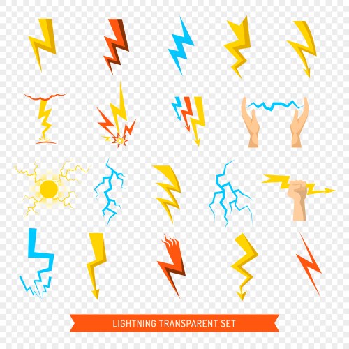 Golden lightning bolt icons collection gold foil Vector Image