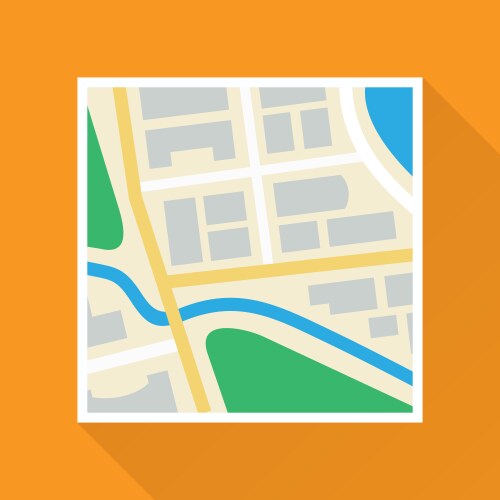 Folding paper map flat icon Royalty Free Vector Image