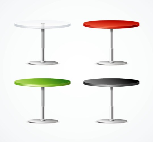 Realistic one leg round table Royalty Free Vector Image