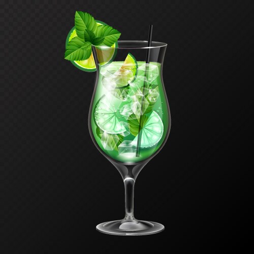 Cocktail mint julep on black board Royalty Free Vector Image