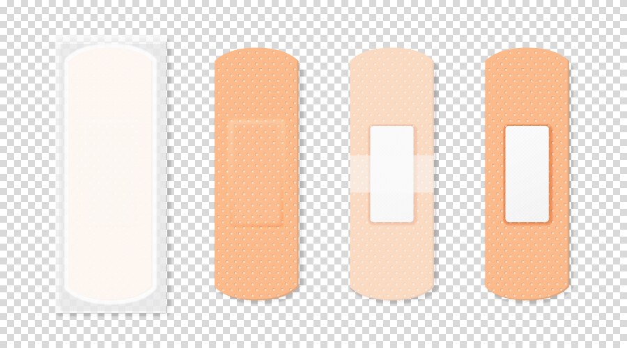 3d realistic medical patch icon set closeup Vector Image