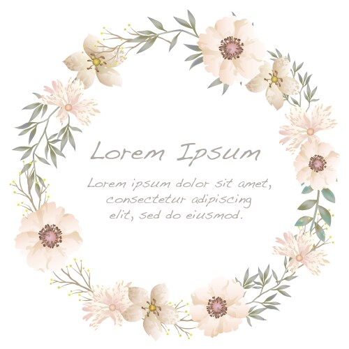 Watercolor flower frame Royalty Free Vector Image