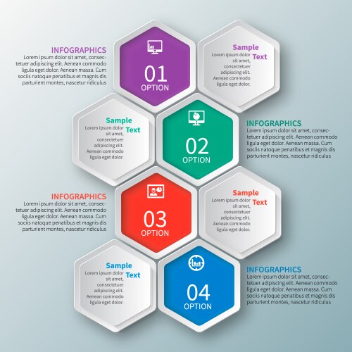 Abstract 3d paper infographics business template Vector Image Abstract 3d paper infographics business template Vector Image