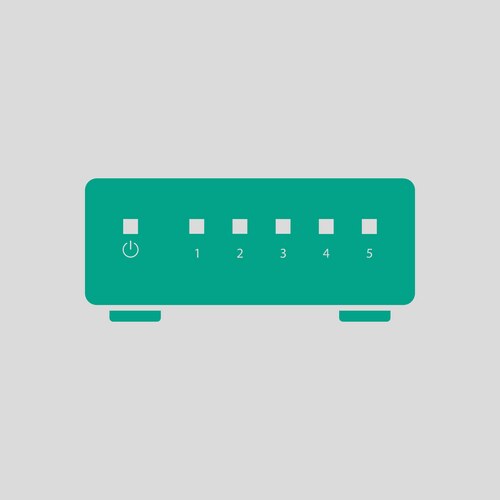 Internet switch with 24 ethernet ports Royalty Free Vector