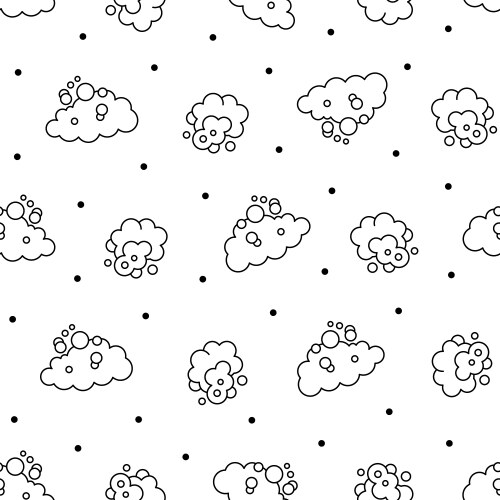 Foam soap seamless pattern coloring page Vector Image