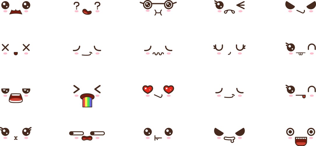 Emoji faces keyboard symbols smile Royalty Free Vector Image